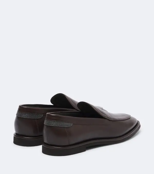 Brunello Cucinelli Monili Leather Loafers