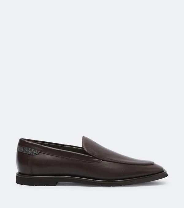 Brunello Cucinelli Monili Leather Loafers