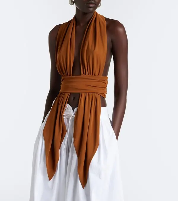 Christopher Esber Scarf Halterneck Jersey Top