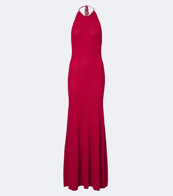 Christopher Esber Beach Quarth Embellished Cotton-blend Gown - Red