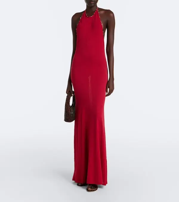 Christopher Esber Embellished Cotton-blend Gown