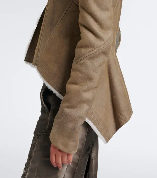 Rick Owens Shearling-lined Leather Jacket - Brown