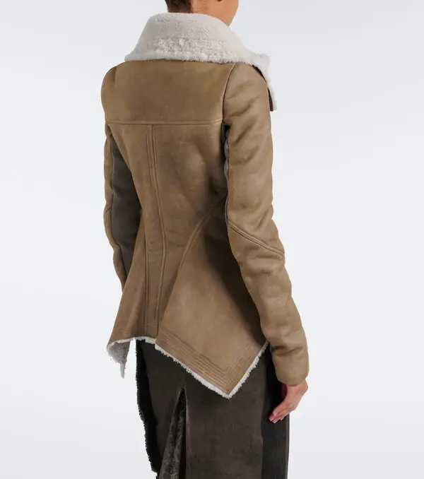 Rick Owens Shearling-lined Leather Jacket - Brown