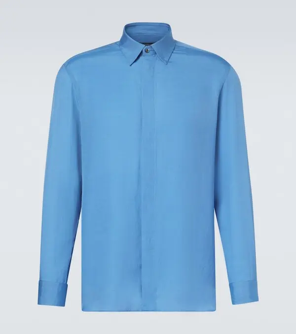 TOM FORD Cotton And Silk Shirt - Blue