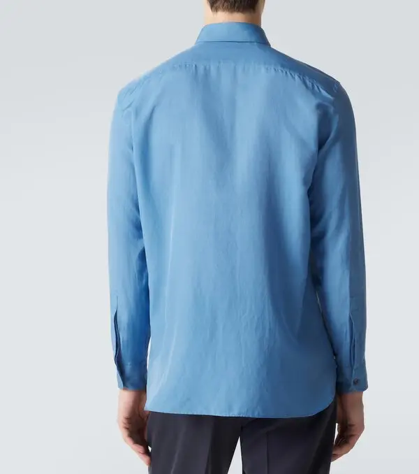 TOM FORD Cotton And Silk Shirt - Blue