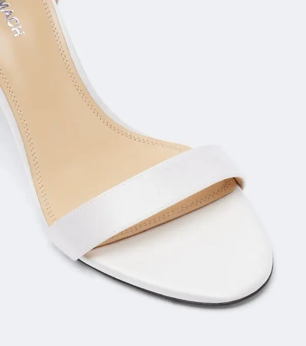 Mach & Mach Embellished Satin Sandals - White