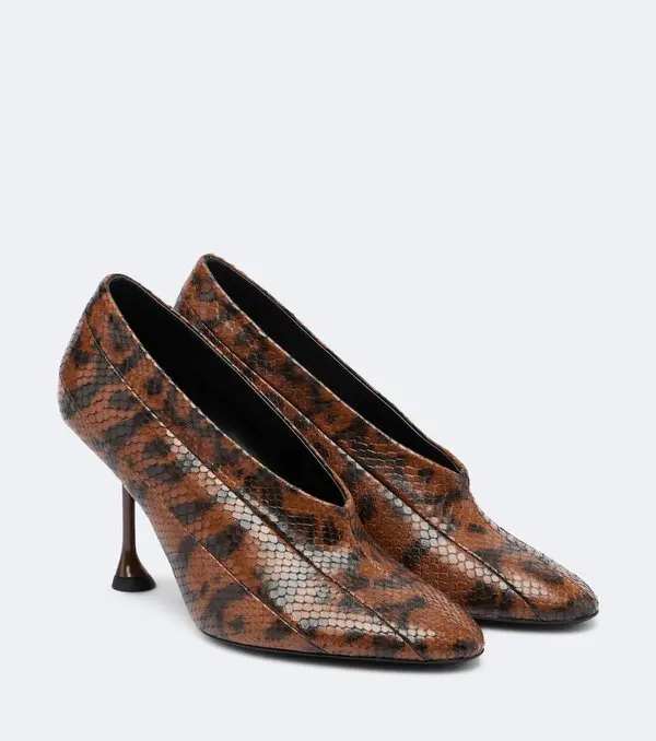 Proenza Schouler Tee Snake-effect Leather Pumps