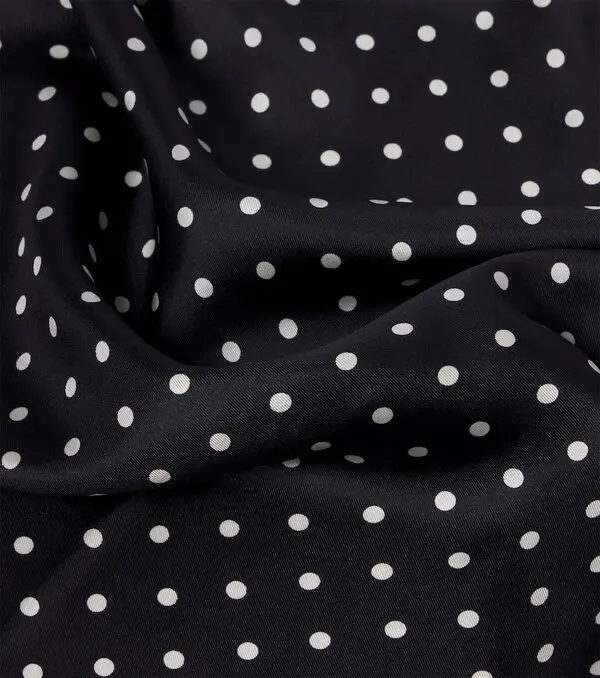 Posse Polka-dot Lace-trimmed Silk Scarf