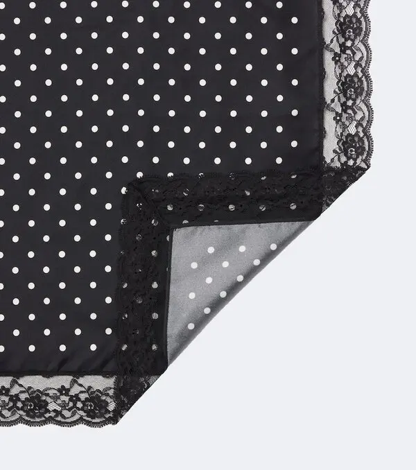 Posse Polka-dot Lace-trimmed Silk Scarf