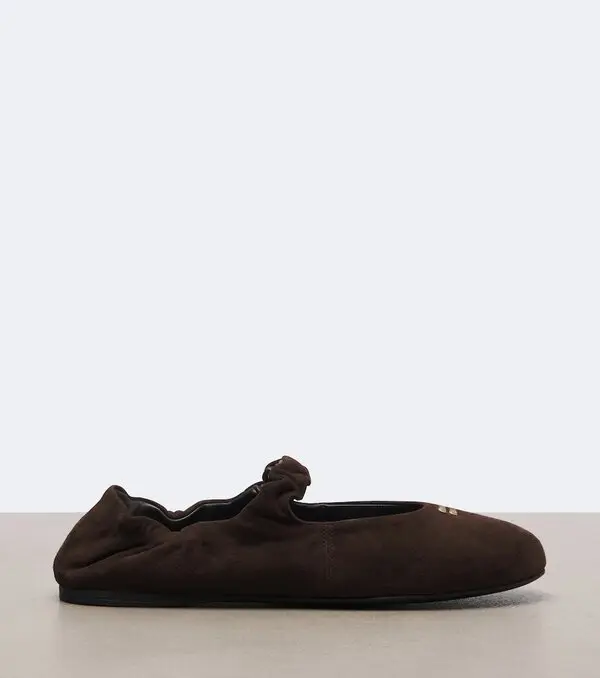 Miu Miu Suede Mary Jane Flats