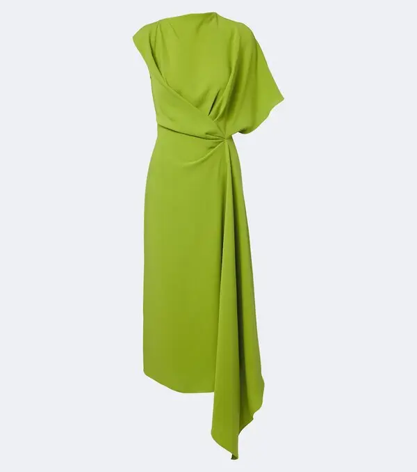 ROKSANDA Elva Asymmetric Crêpe Midi Dress - Green