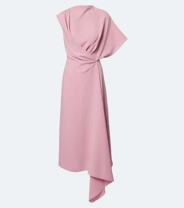 ROKSANDA Elva Asymmetric Crêpe Midi Dress - Pink