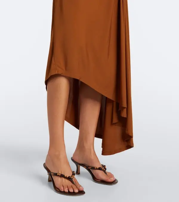 Christopher Esber Veer Spiral Crystal Draped Midi Dress
