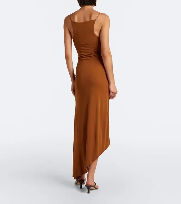 Christopher Esber Veer Spiral Crystal Draped Midi Dress