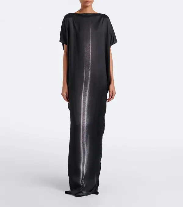Rick Owens Dagger Printed Satin Maxi Dress