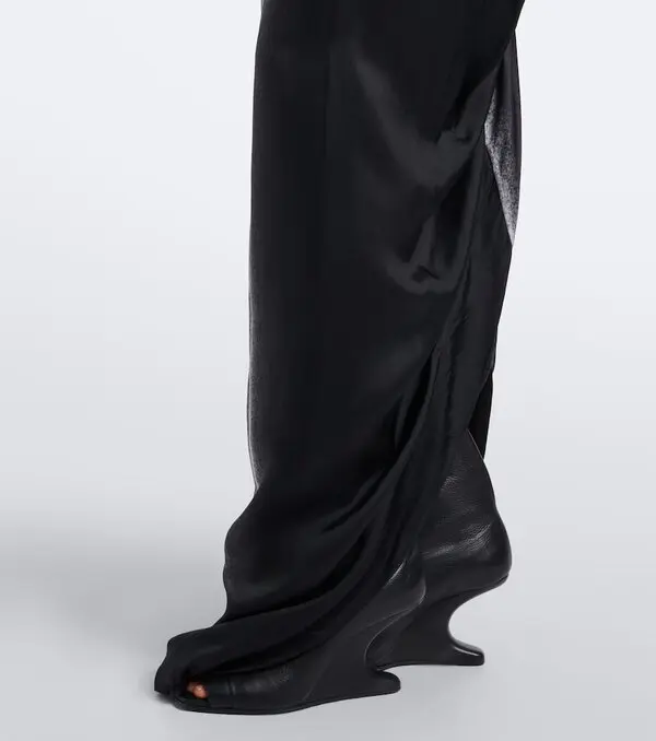 Rick Owens Dagger Printed Satin Maxi Dress