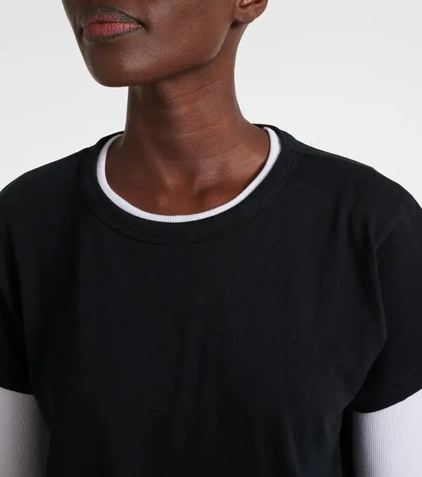 LESET Margo Cotton Jersey Crewneck T-shirt - Black