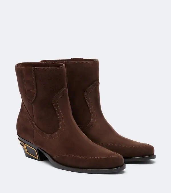 Etro Suede Pointed Toe Ankle Boots