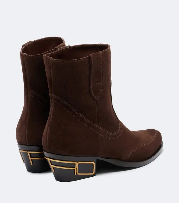 Etro Suede Pointed Toe Ankle Boots