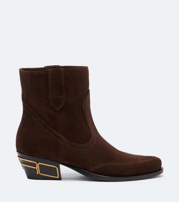 Etro Suede Pointed Toe Ankle Boots