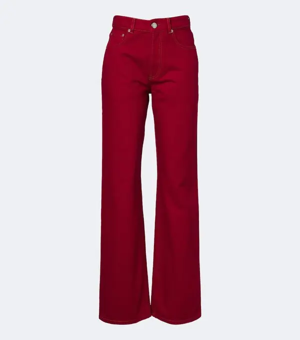 AMI Paris Wide-leg Jeans In Rouge Rubis - Red