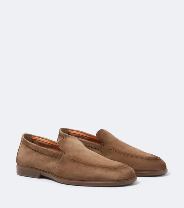 Santoni Suede Loafers - Brown