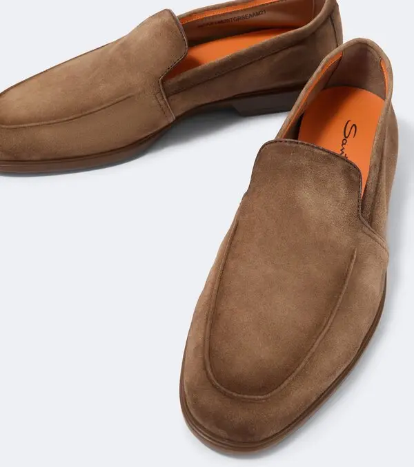 Santoni Suede Loafers - Brown