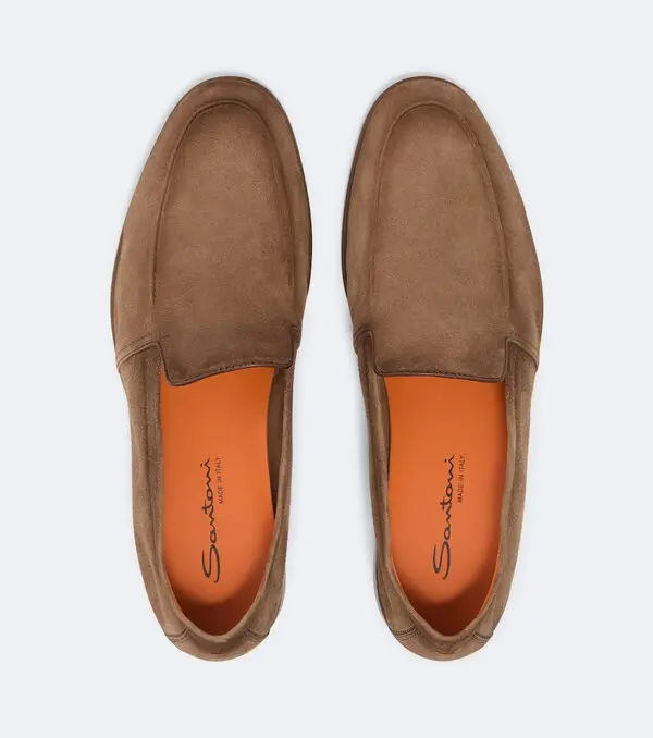 Santoni Suede Loafers - Brown