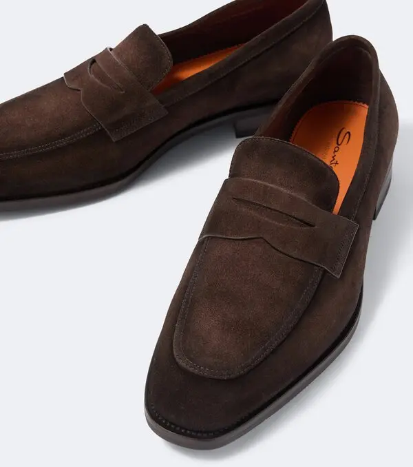 Santoni Gregor Suede Penny Loafers