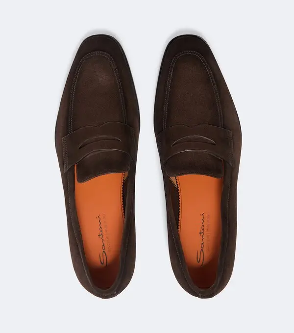 Santoni Gregor Suede Penny Loafers