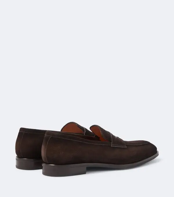 Santoni Gregor Suede Penny Loafers - Brown