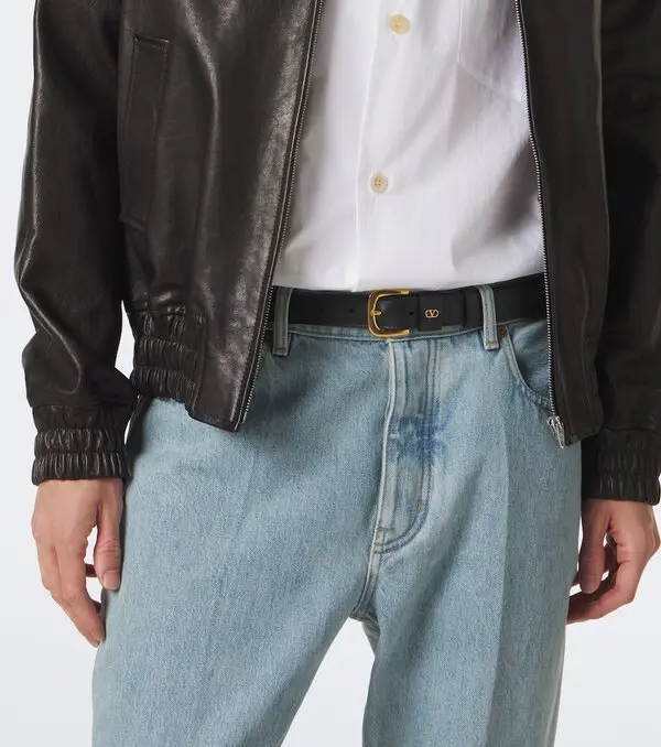 Valentino Garavani Vlogo Leather Belt