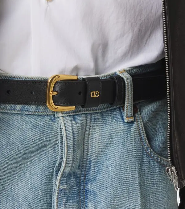 Valentino Garavani Vlogo Leather Belt