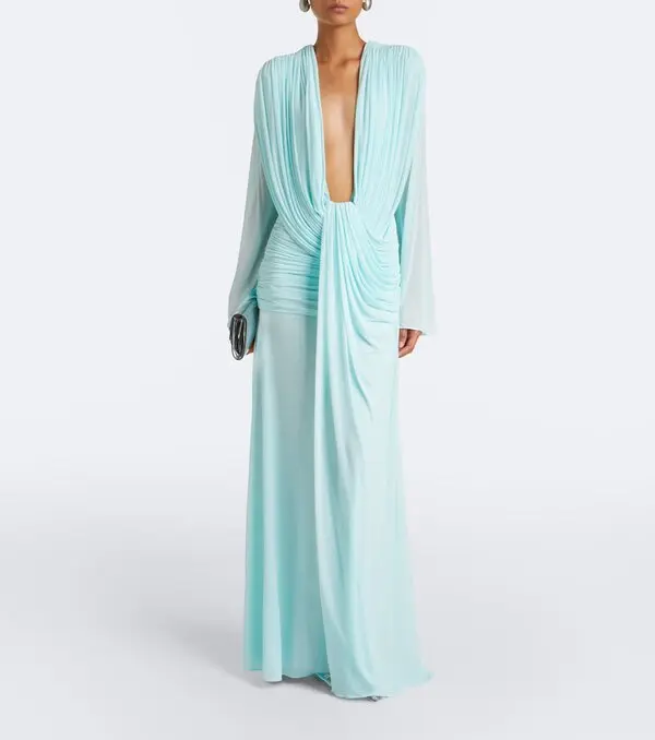 Christopher Esber Ripple Draped Gown - Blue