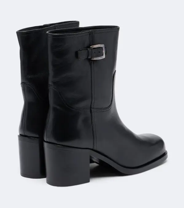 Staud Brooklyn Leather Ankle Boots With Buckle Fastening