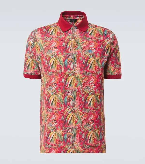 Etro Paisley Cotton Piqué Polo Shirt - Multicoloured