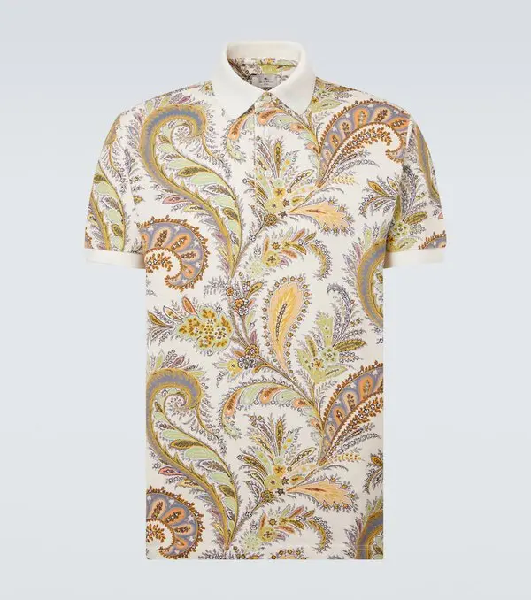 Etro Paisley Cotton Piqué Polo Shirt - Multicoloured