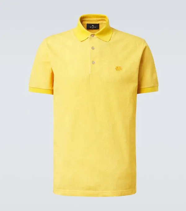 Etro Paisley Cotton Piqué Polo Shirt - Yellow