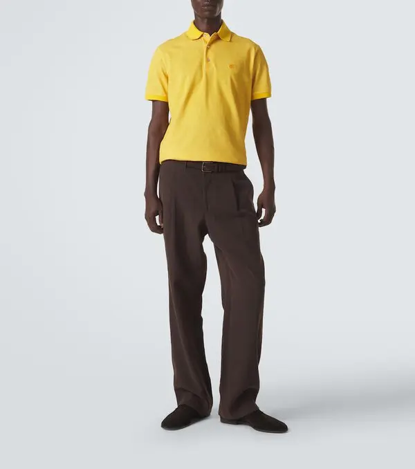 Etro Paisley Cotton Piqué Polo Shirt - Yellow