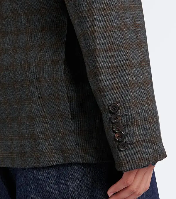 Dries Van Noten Checked Double-breasted Wool Blazer