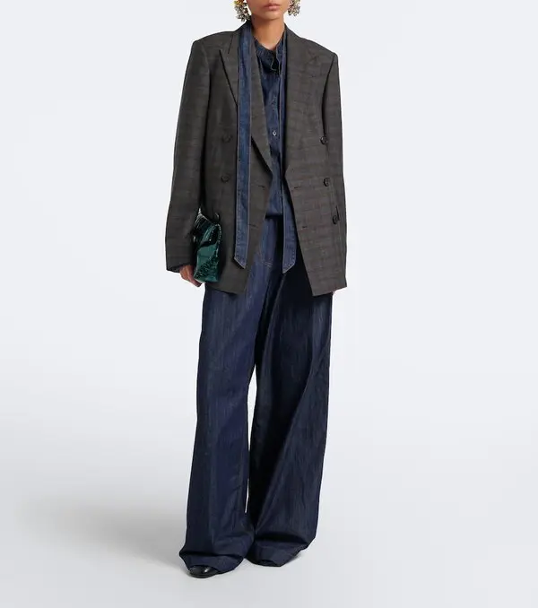Dries Van Noten Checked Double-breasted Wool Blazer
