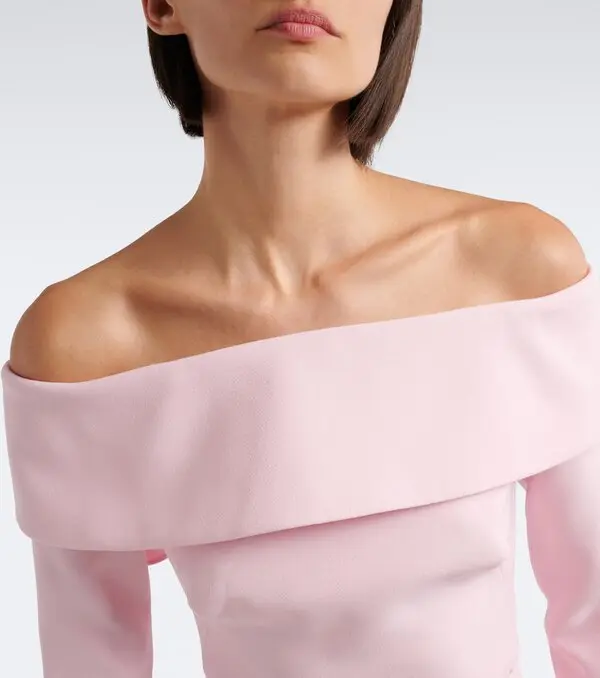 Safiyaa Lunelle Off-shoulder Crêpe Gown