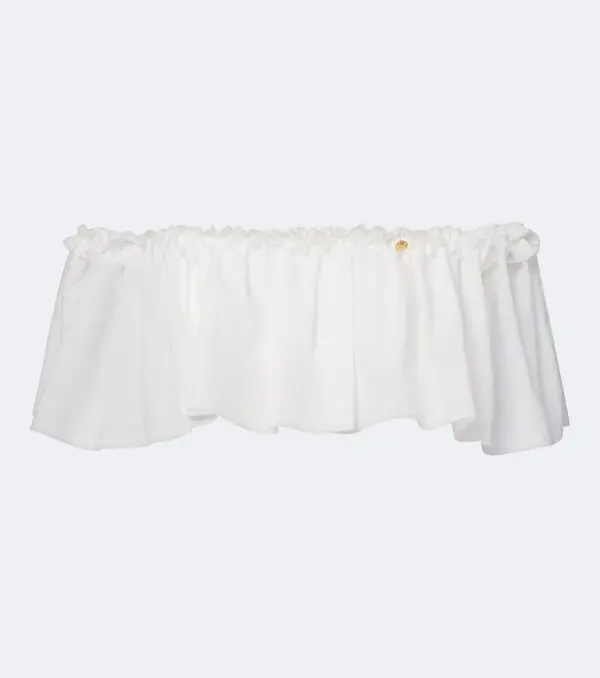 Balmain Off-shoulder Crop Top