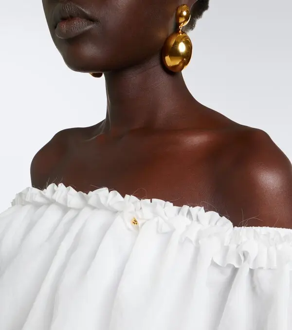 Balmain Off-shoulder Crop Top