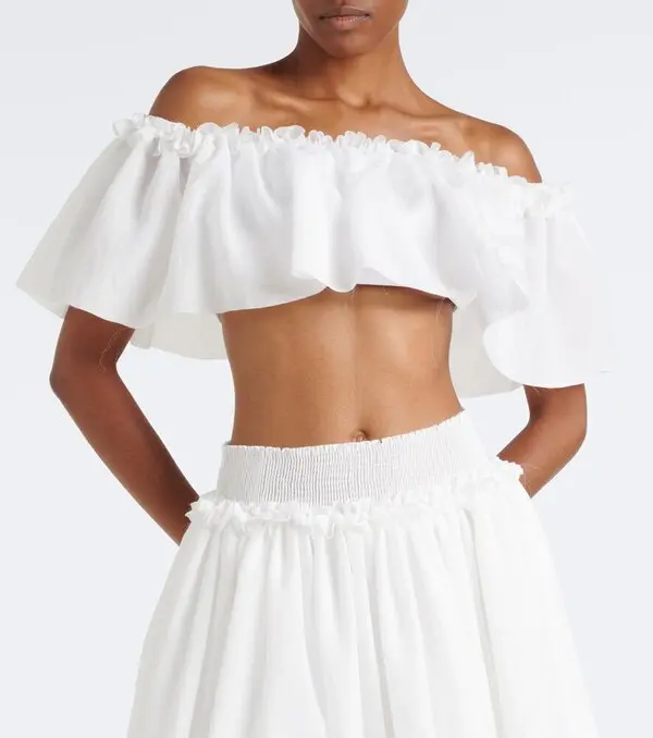 Balmain Off-shoulder Cropped Top