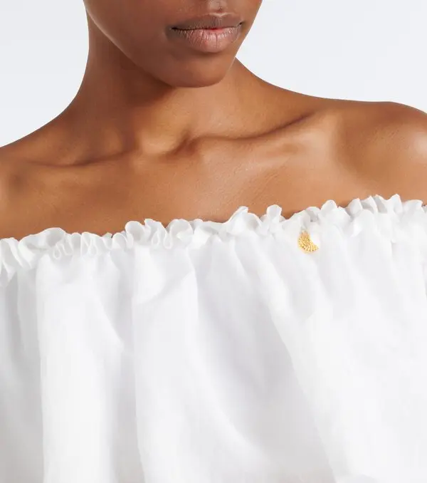 Balmain Off-shoulder Crop Top