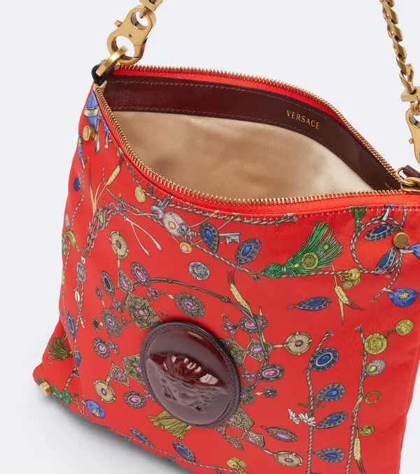 Versace Medusa Printed Duchess Shoulder Bag - Red