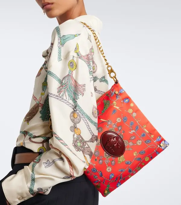 Versace Medusa Printed Duchess Shoulder Bag - Red