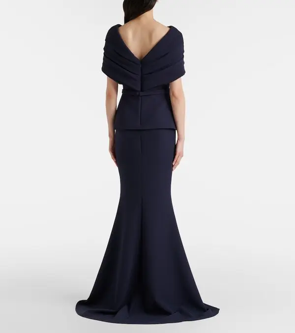 Safiyaa Loura Off-shoulder Crêpe Gown - Blue