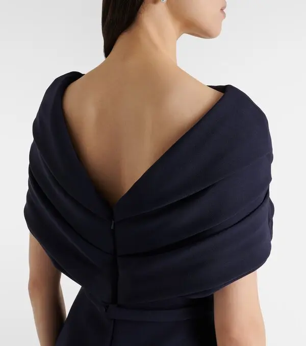 Safiyaa Loura Off-shoulder Crêpe Gown - Blue